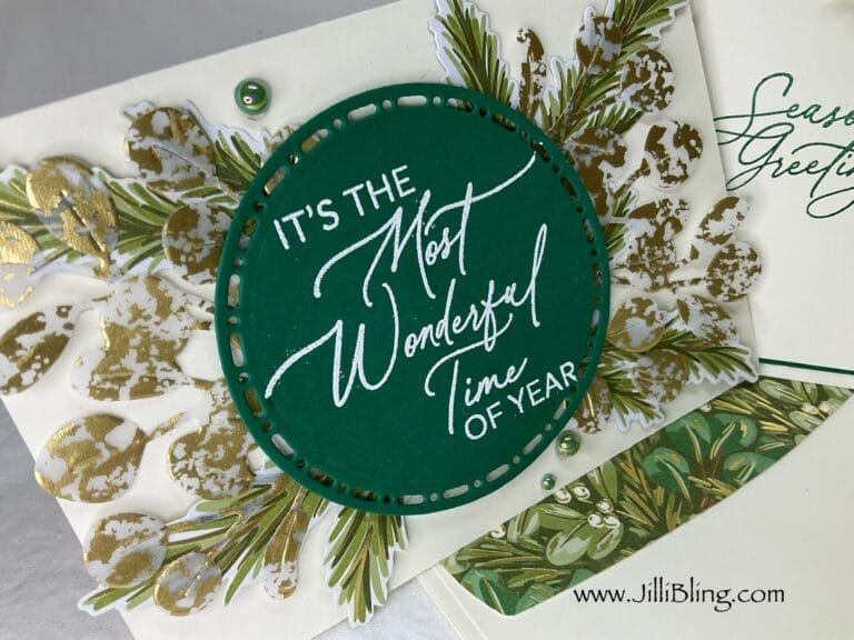 Note Cards - Five Designs Using Golden Greenery and Greetings of the ...