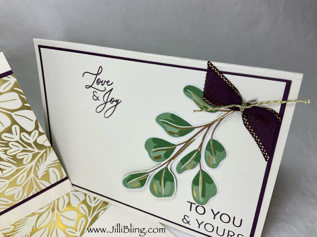 Note Cards - Five Designs Using Golden Greenery and Greetings of the ...